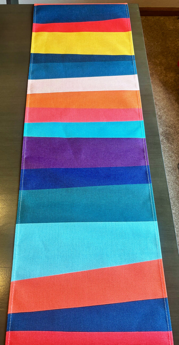 Modern Geometric Color Blocks Table Runner